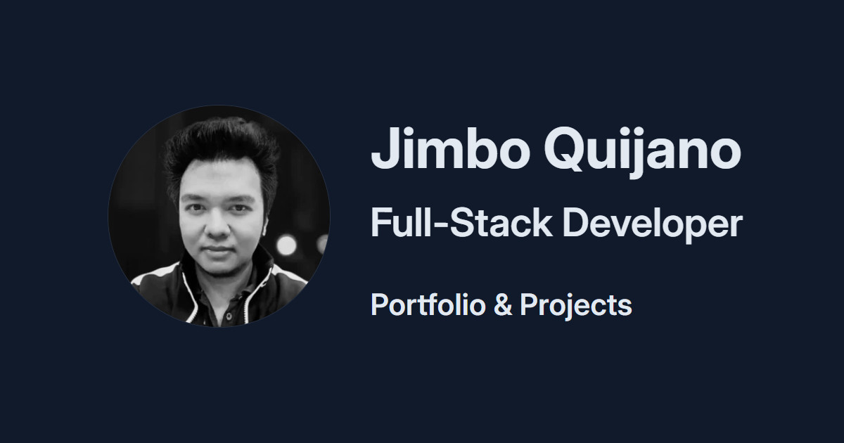 Jimbo Quijano — Full-Stack Developer